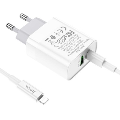 Cargador Hoco C80A 20W + Cable Lightning | Carga Rápida y Dual USB-C