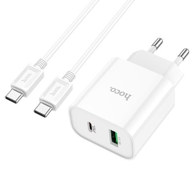 Cargador Hoco C80A 20W + Cable Lightning | Carga Rápida y Dual USB-C
