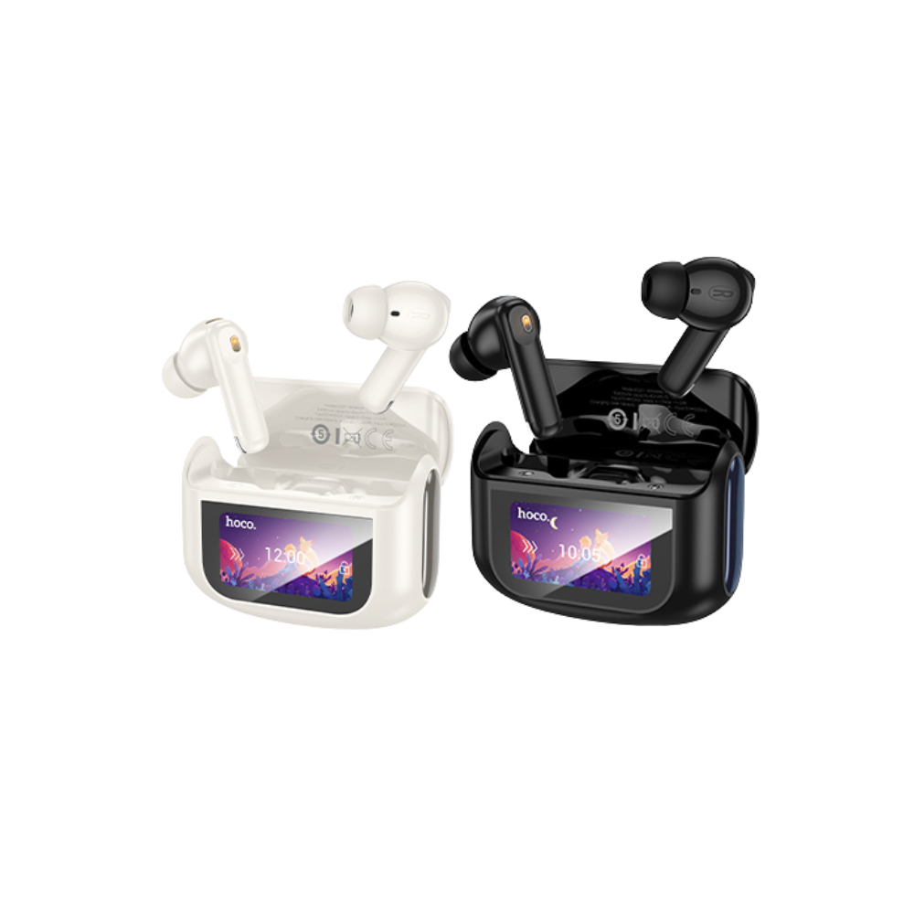 Hoco EQ21 Sandy | Audífonos TWS con ANC, ENC y Pantalla LED Colores Negro