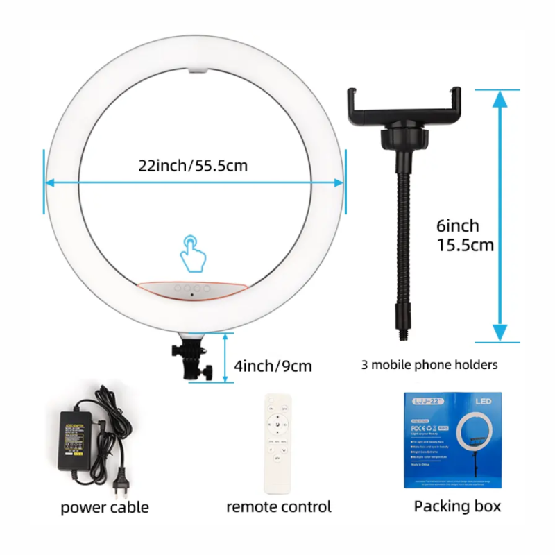 Aro de Luz LED 56cm con Trípode y Control Remoto | Iluminación ...